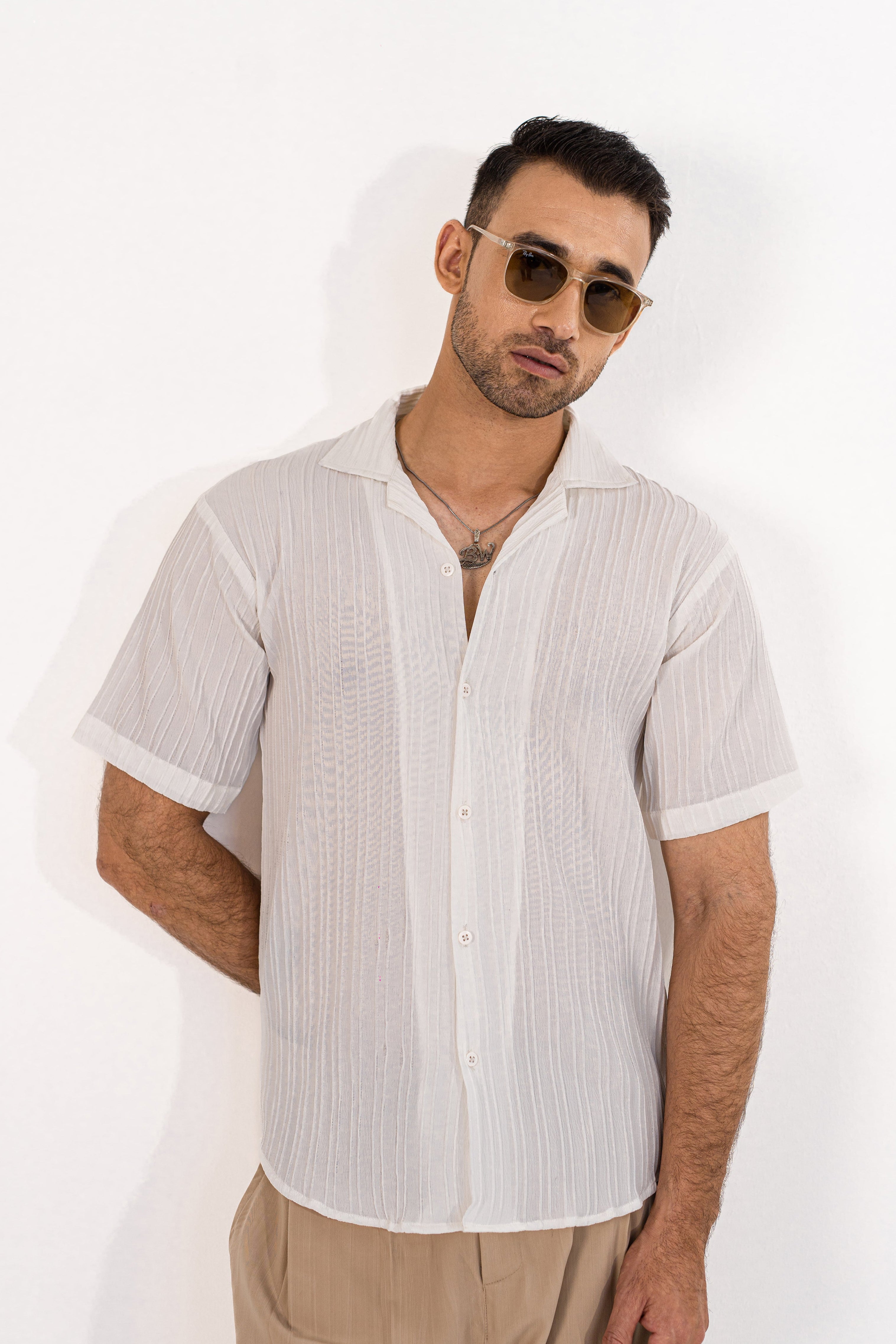 White Threaded Shirt